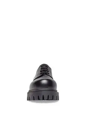 Balenciaga Sergent 20mm Leather Derby Shoes - Black | Editorialist
