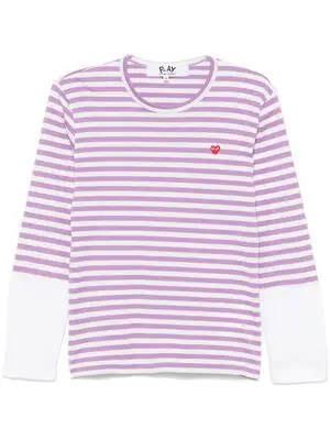 Play Comme Des Garcon Long-sleeve Striped T-shirt - Purple