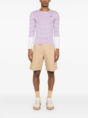 Play Comme Des Garcon Long-sleeve Striped T-shirt - Purple