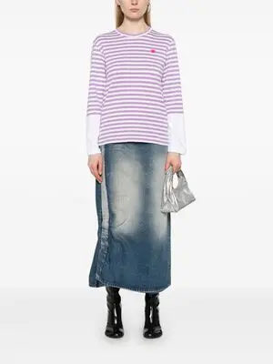 Play Comme Des Garcon Long-sleeve Striped T-shirt - Purple