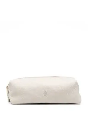Eleventy Pebble-leather Pencil Case - Neutrals