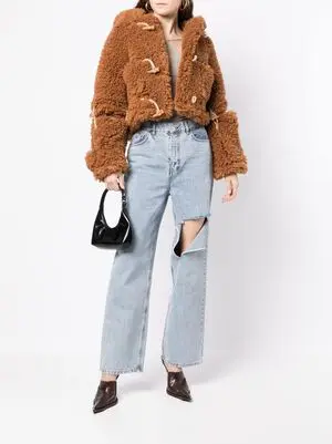 Rokh Faux-fur Hooded Duffle Jacket