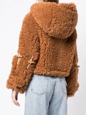 Rokh Faux-fur Hooded Duffle Jacket
