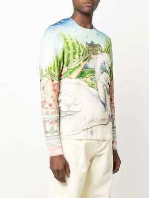 Casablanca L'amour En Fleur Jumper - Neutrals
