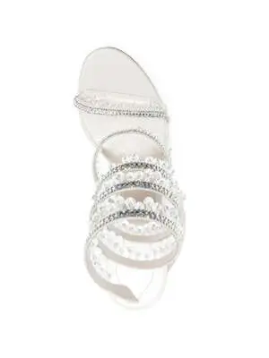 Rene Caovilla Chandelier 105mm Sandals - Neutrals