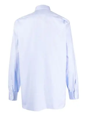BARBA NAPOLI Point-collar Cotton Shirt - Blue