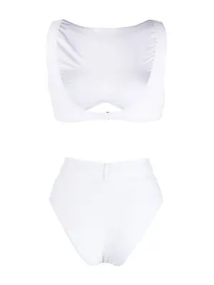 NOIRE SWIMWEAR Belted High-rise Bikini - White