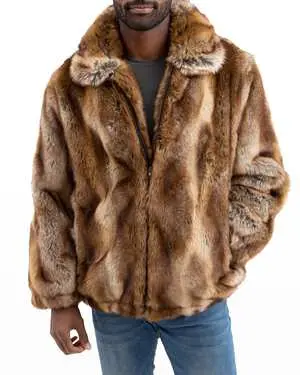Fabulous Furs Men's Faux-fur Bomber Jacket - Fisher