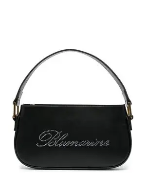Blumarine Rhinestone-logo Leather Bag - Black