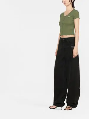 DIESEL® Exposed-seam Cropped T-shirt