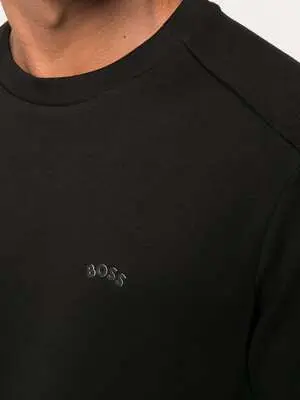 BOSS Salbo" Curved Logo Print Sweatshirt