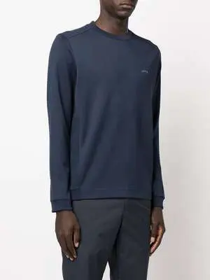 BOSS Salbo Curved Logo-print Sweatshirt - 410 - Navy