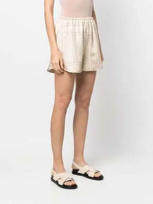 TOTEME Monogram Silk Shorts - Neutrals
