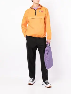 Play Comme Des Garcon X K-way Quarter-zip Hoodie - Orange