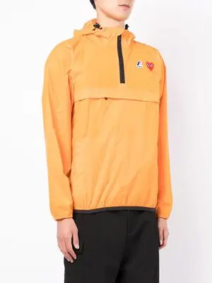 Play Comme Des Garcon X K-way Quarter-zip Hoodie - Orange