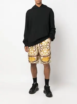 Moschino Teddy-print Silk Shorts - Neutrals