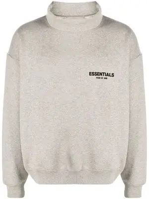 Fear Of God Funnel Neck Sweatshirt With Logo Detail - Grey