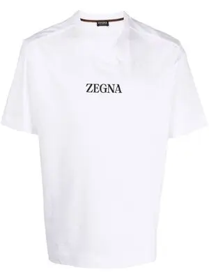 Zegna Logo-print Crew-neck T-shirt - White