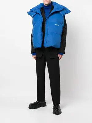 Off-White Down-feather Hooded Jacket - Blue