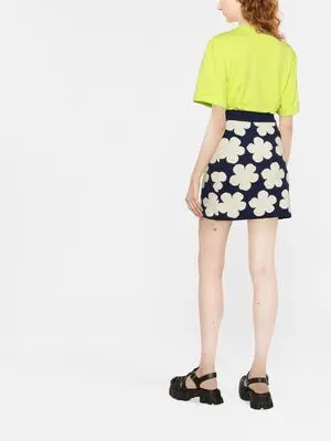 Kenzo Floral Intarsia-knit Skirt - Blue