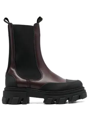 GANNI Lug-sole Chelsea Boots - Purple