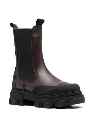 GANNI Lug-sole Chelsea Boots - Purple