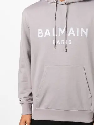 Balmain Logo-print Drawstring Hoodie