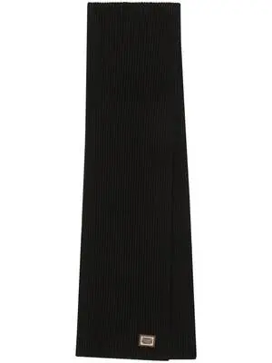 Dolce & Gabbana Logo-tag Cashmere Scarf - Black