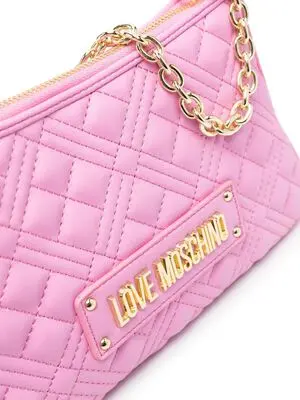 Moschino Quilted Tote Bag With Logo Plaque