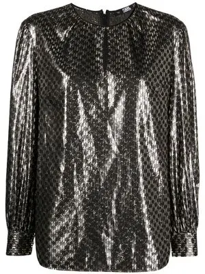 Karl Lagerfeld Monogram Shine-finish Blouse