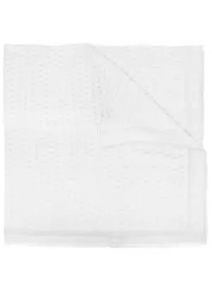 Emporio Armani Monogram Frayed Scarf - Grey