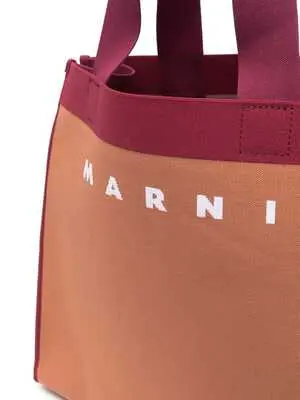 Marni Logo Print Tote Bag - Orange