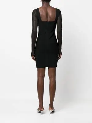 Herve Leger Sheer-sleeve Mini Dress