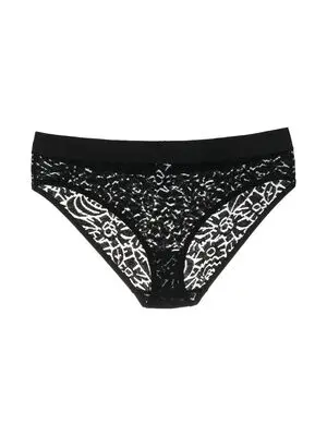 ERES Floral-embroidery Mesh Thong