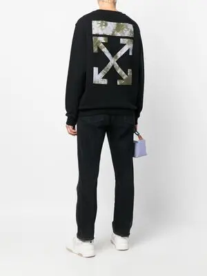 Off-White Arrows Tie-dye Crewneck Sweatshirt - Black