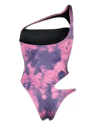 Off-White Cut-out Tie-dye Swimsuit