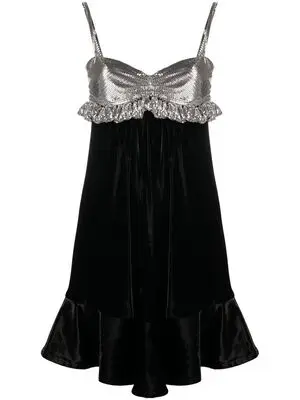 Rabanne Two-tone Velvet Minidress