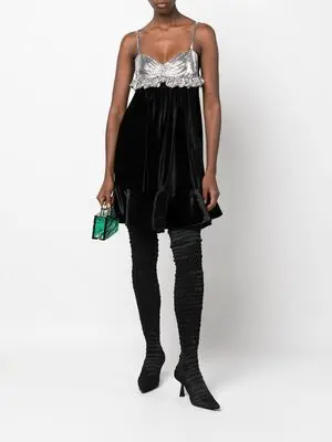 Rabanne Two-tone Velvet Minidress