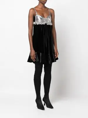 Rabanne Two-tone Velvet Minidress