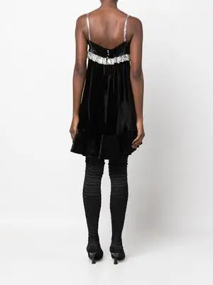 Rabanne Two-tone Velvet Minidress