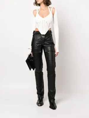MISBHV Straight Leg Faux-leather Trousers
