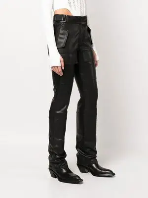 MISBHV Straight Leg Faux-leather Trousers