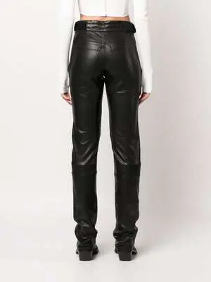 MISBHV Straight Leg Faux-leather Trousers