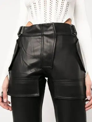 MISBHV Straight Leg Faux-leather Trousers