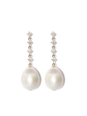 Zoe Chicco 14kt Pearl And Diamond Earrings - Gold