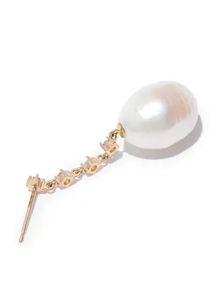 Zoe Chicco 14kt Pearl And Diamond Earrings