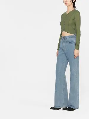 DIESEL® Cropped Cardigan With Exposed Seam
