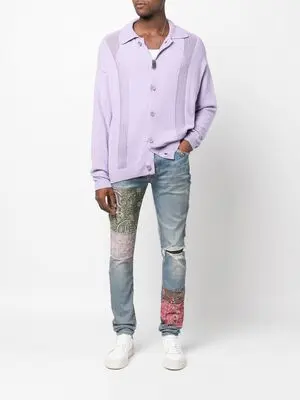 Amiri Distressed Patchwork Skinny Jeans