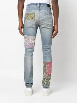 Amiri Distressed Patchwork Skinny Jeans