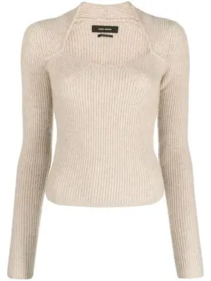 Isabel Marant Étoile Bailey Sweetheart Neck Jumper - Neutrals